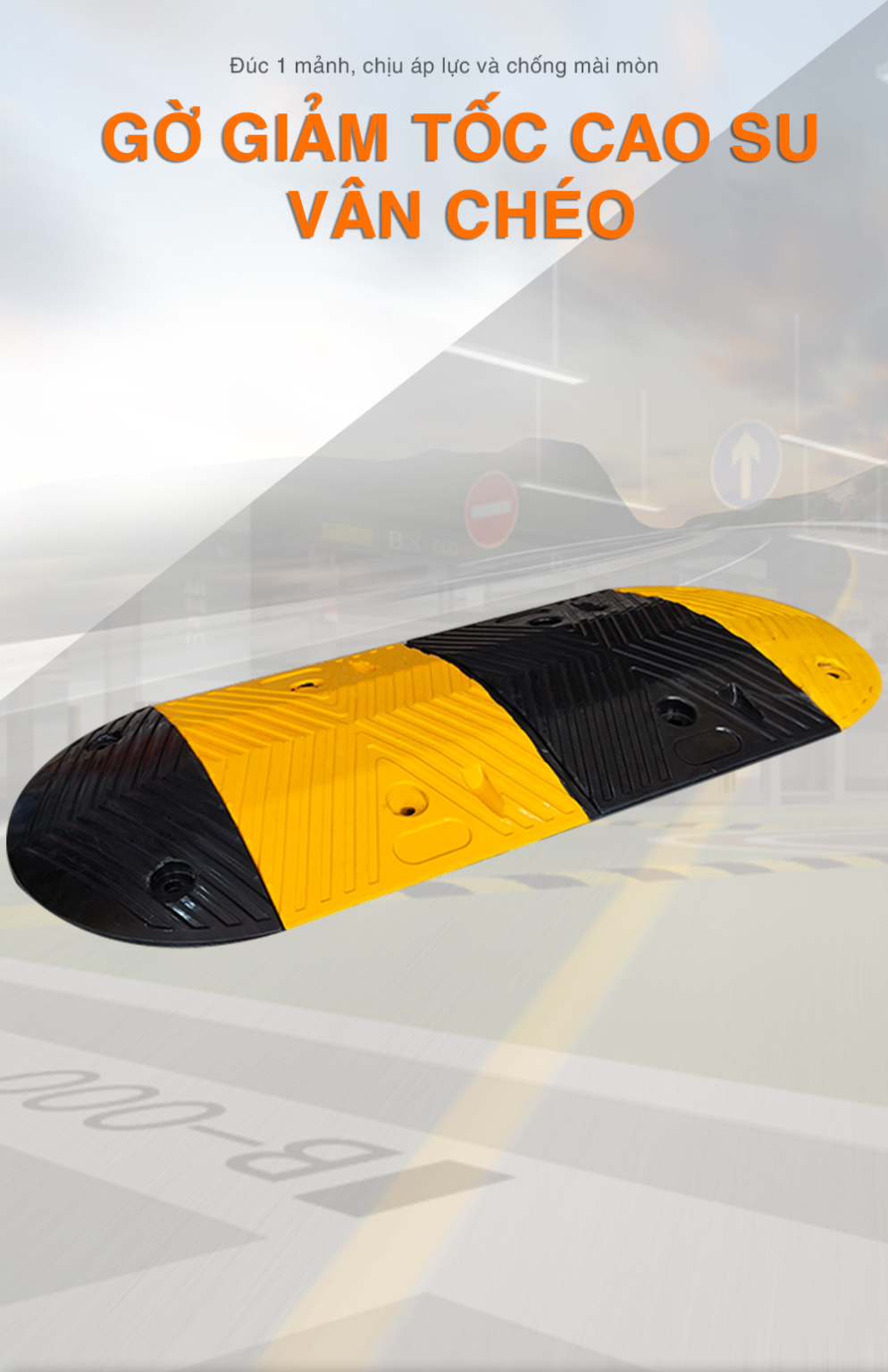 Gờ giảm tốc cao su vân chéo - TeQ-Vina Thiết Bị Giao Thông